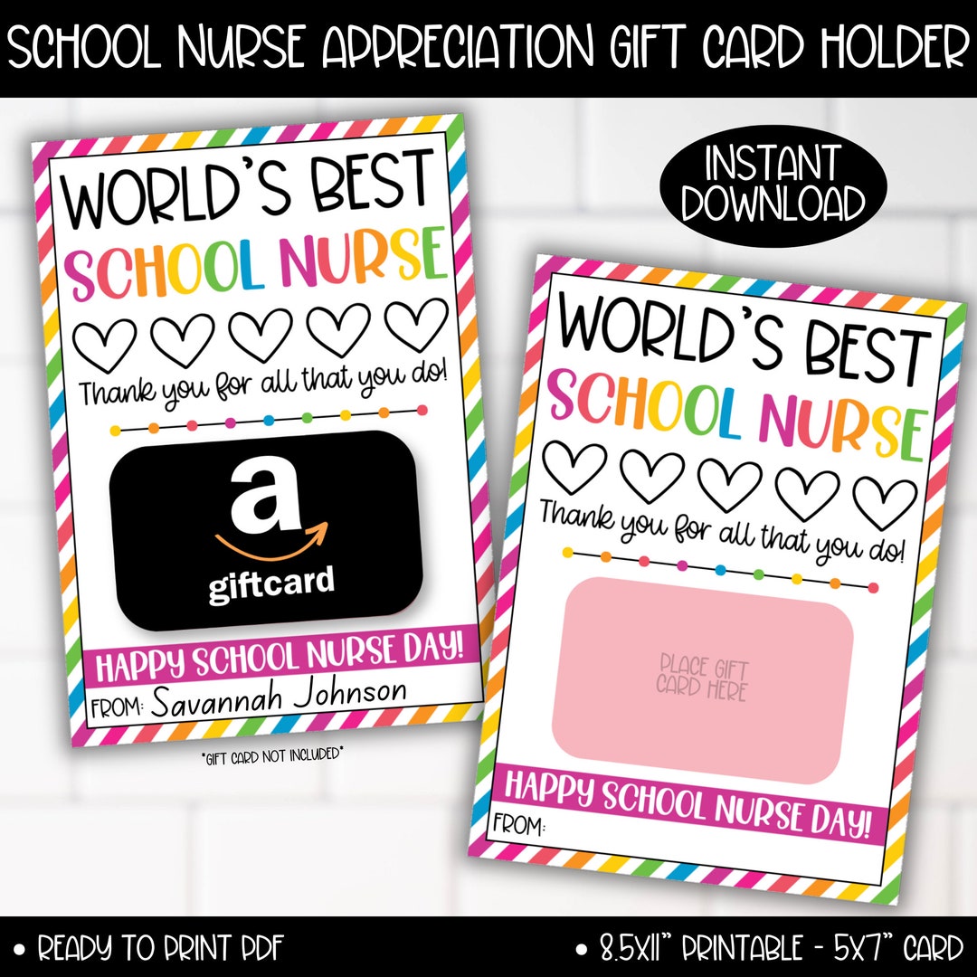 School Nurse Appreciation Day Gift Card Holder, World's Best School ...