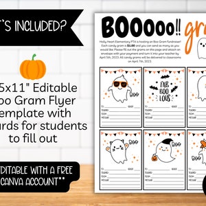 Boo Gram Fundraiser Flyer Template for School Order Form, Fall ...