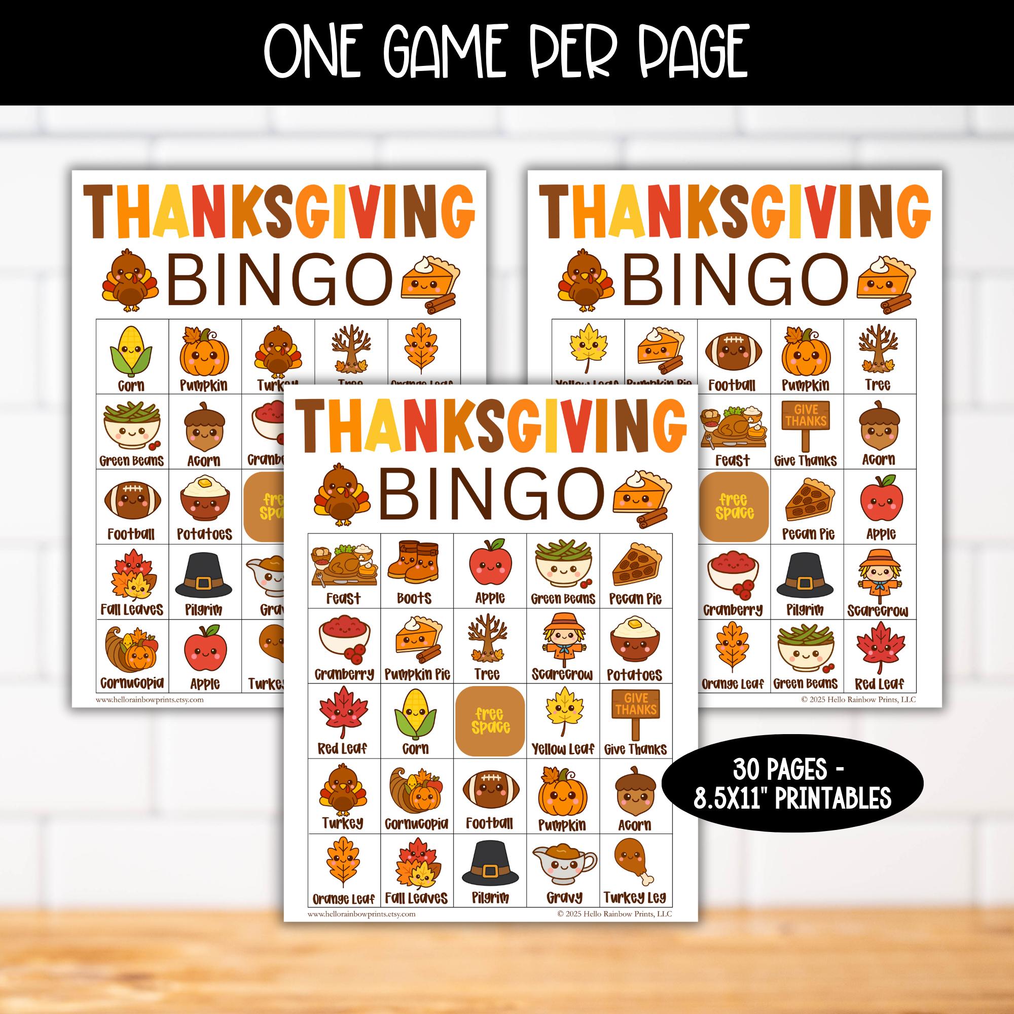 Thanksgiving Turkey BINGO Game for Kids, Thankful Classroom Bingo Group ...