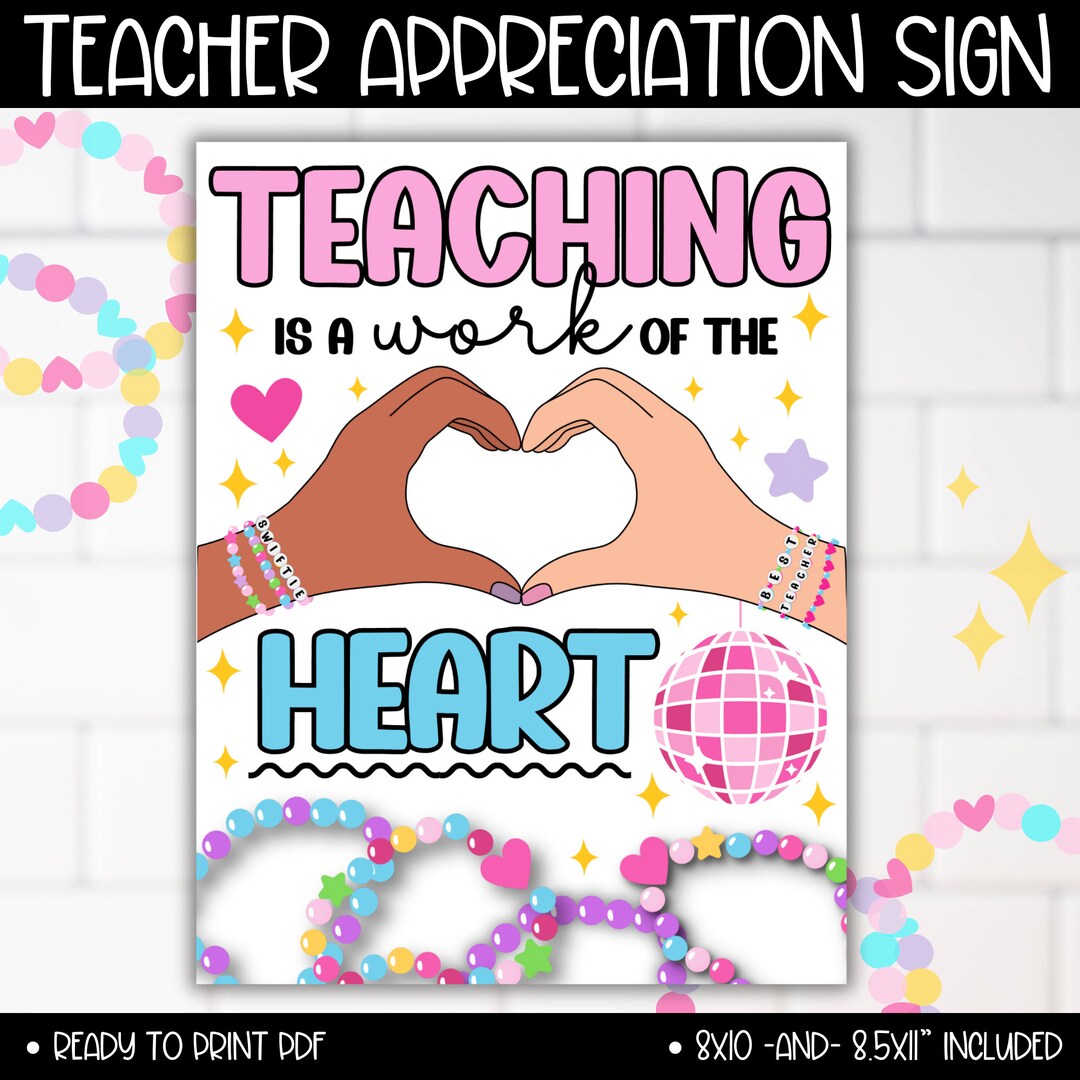 Teacher Staff Appreciation Week Theme Poster Sign Printable, PTA PTO ...