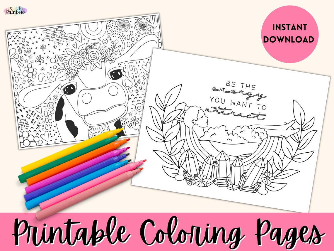 Printable Coloring Pages Spiritual Crystals Energy Coloring - Etsy