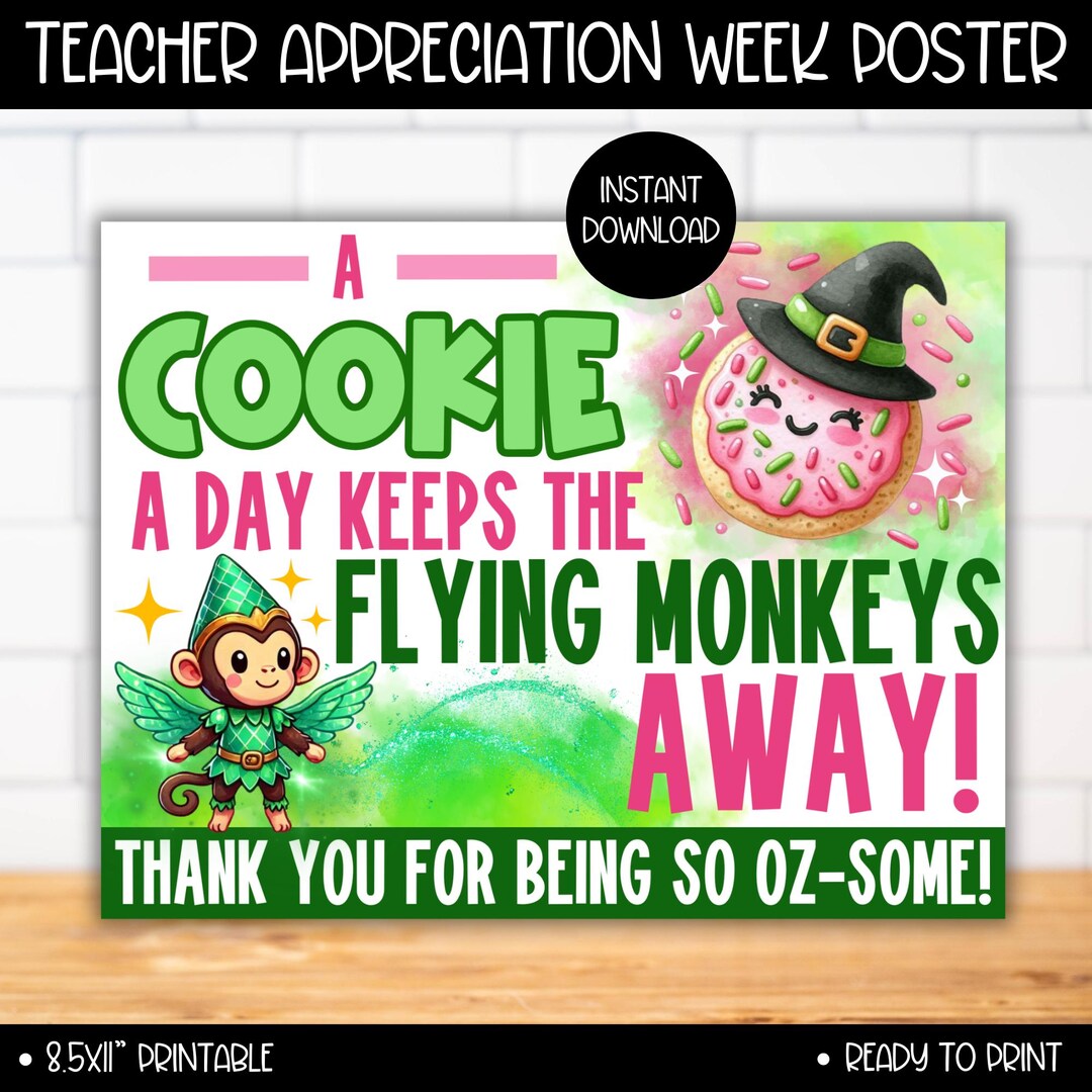 Wicked Cookie Bar Teacher Employee Staff Appreciation Week Theme Poster ...