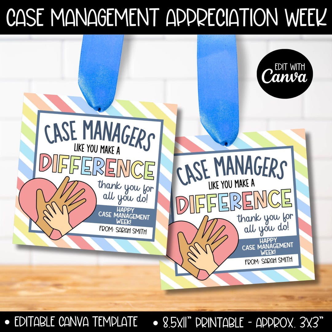 Case Manager Week Gift Tags, Case Resource Management Appreciation Week ...