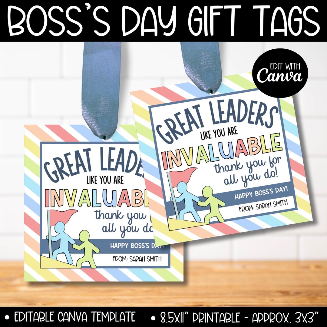 Boss's Day Leader Appreciation Gift Tag, Best Bosses Day Tag ...