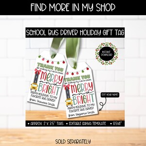 School Bus Driver Appreciation Day Gift Tag Template Bundle, Bus Driver ...