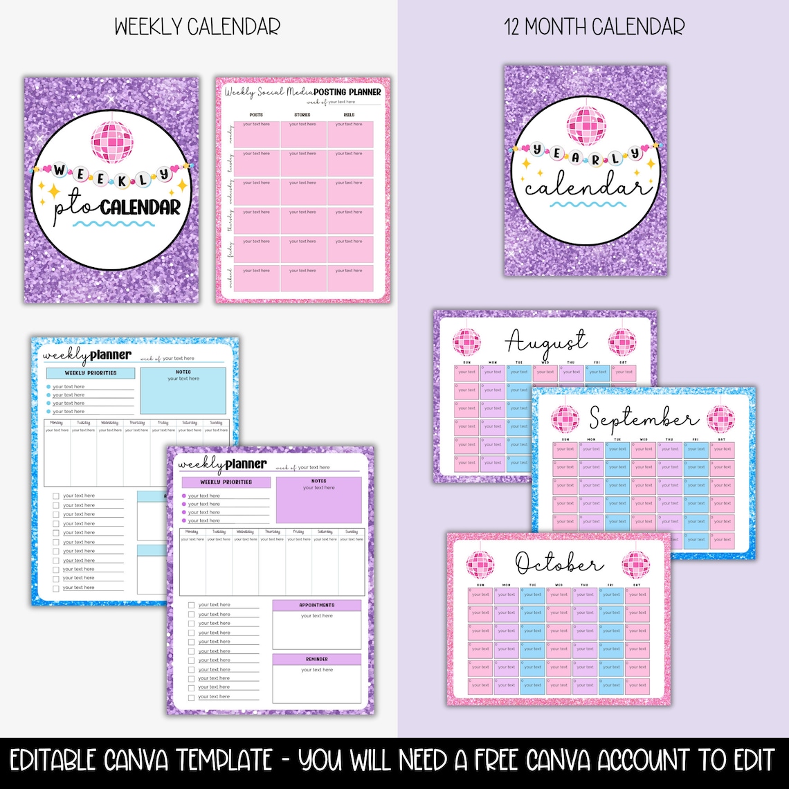 Editable in My PTO President Era Binder Planner Bundle, Pop Star PTO ...