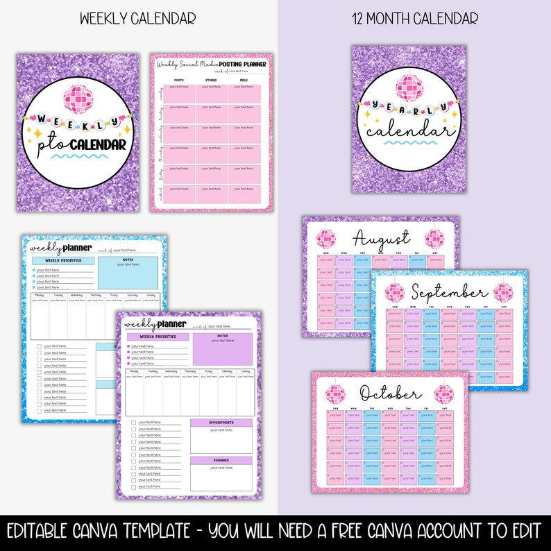 Editable in My PTO President Era Binder Planner Bundle, Pop Star PTO ...