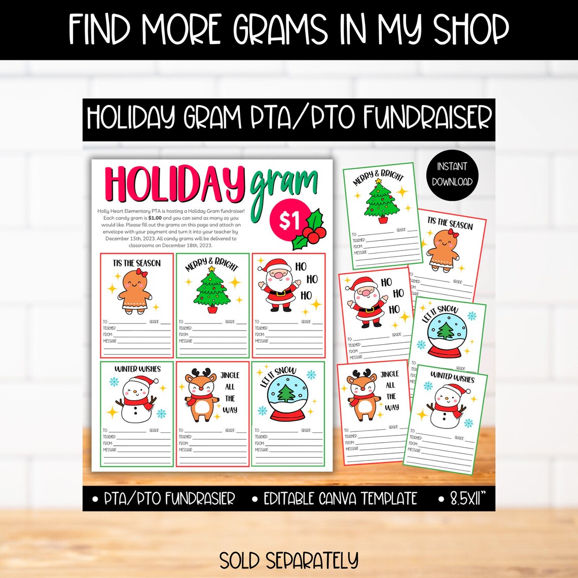 PTA PTO Inclusive Winter Grams Fundraiser Flyer Template, Classroom ...