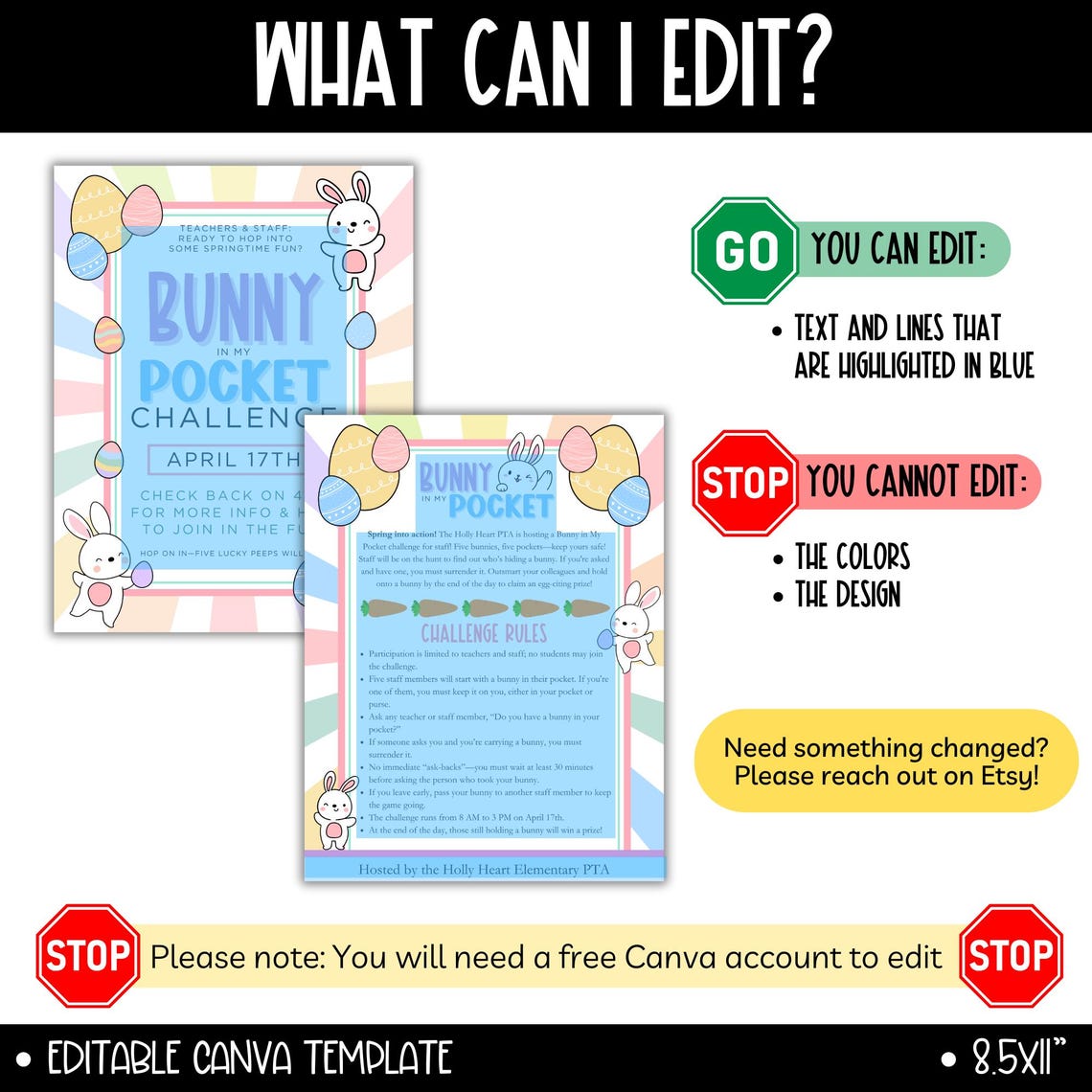 Easter Bunny in My Pocket Teacher Appreciation Game Flyer Bundle ...
