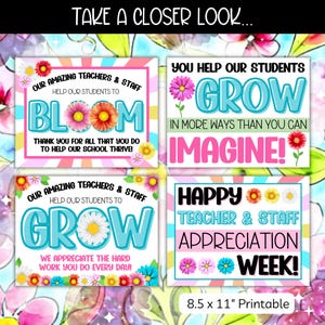 Bloom Flower Teacher Appreciation Week Theme Poster Sign Bundle, Floral ...