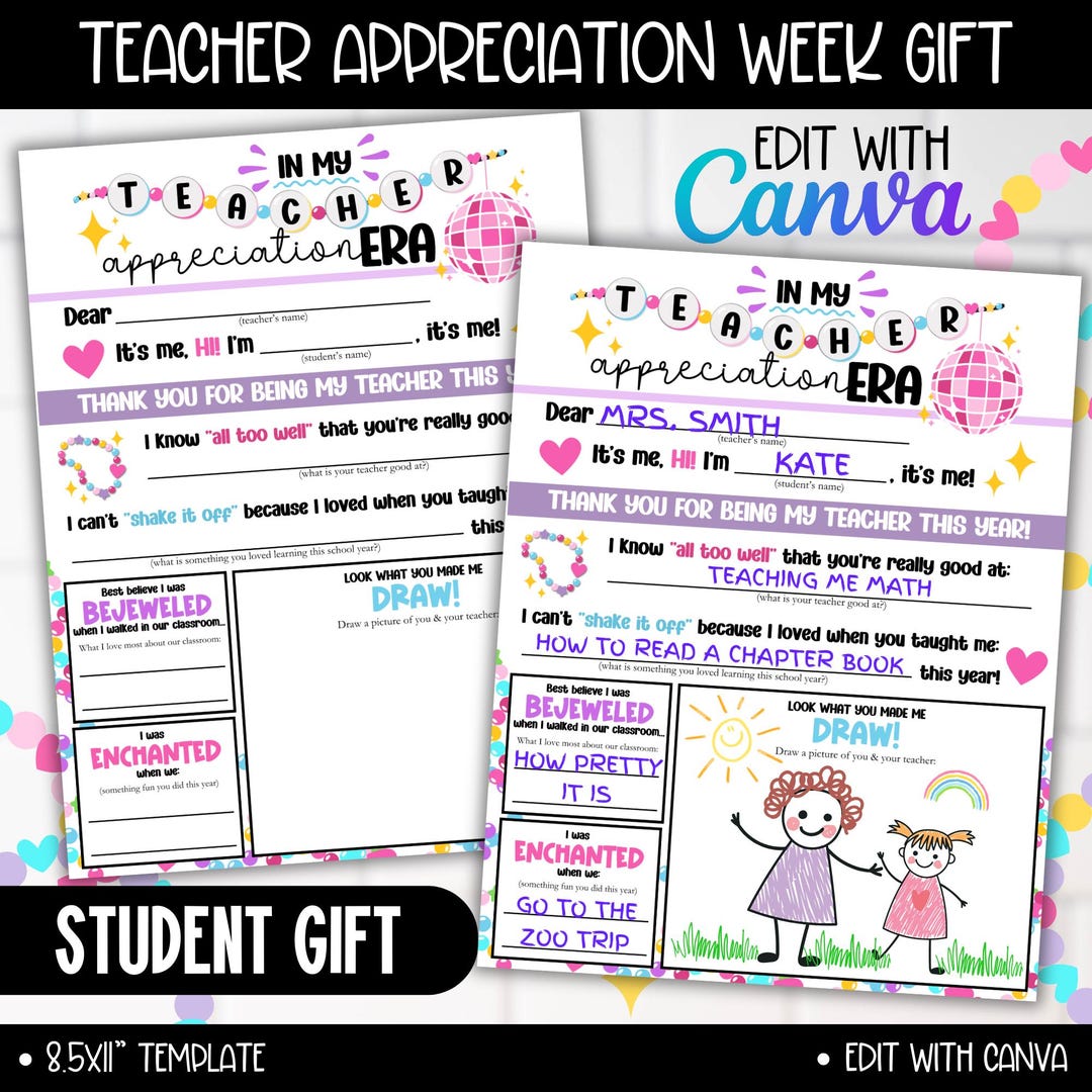 All About My Teacher Appreciation Week Coloring Gift From Students, My ...