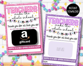 Teacher Staff Appreciation Week Gift Card Holder, Taylor Inspired ...