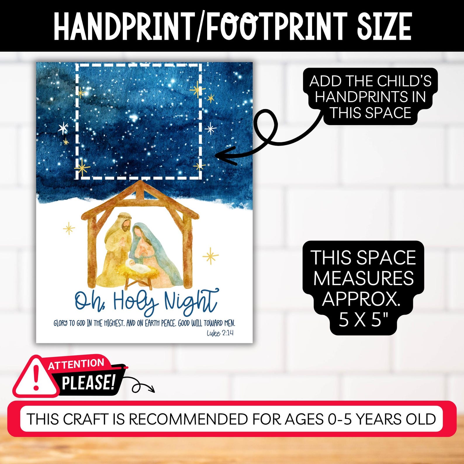 Christian Nativity Christmas Handprint Craft, Oh Holy Night Preschool ...