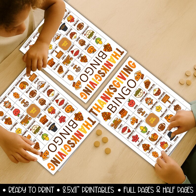 Thanksgiving Turkey BINGO Game for Kids, Thankful Classroom Bingo Group ...