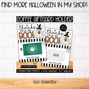 Halloween Teacher Coffee Gift Tag Template, Coffee Lovers Gift, Hocus ...