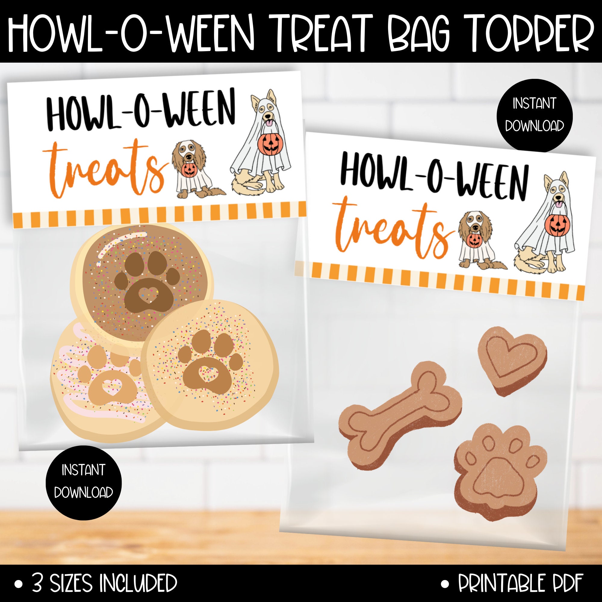Howl-o-ween Treat Bag Topper, Halloween Dog Treat Bags, Howloween, Howl ...