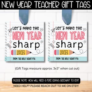 2025 New Year Teacher Pencil Gift Tag, Happy New Year Welcome Back ...