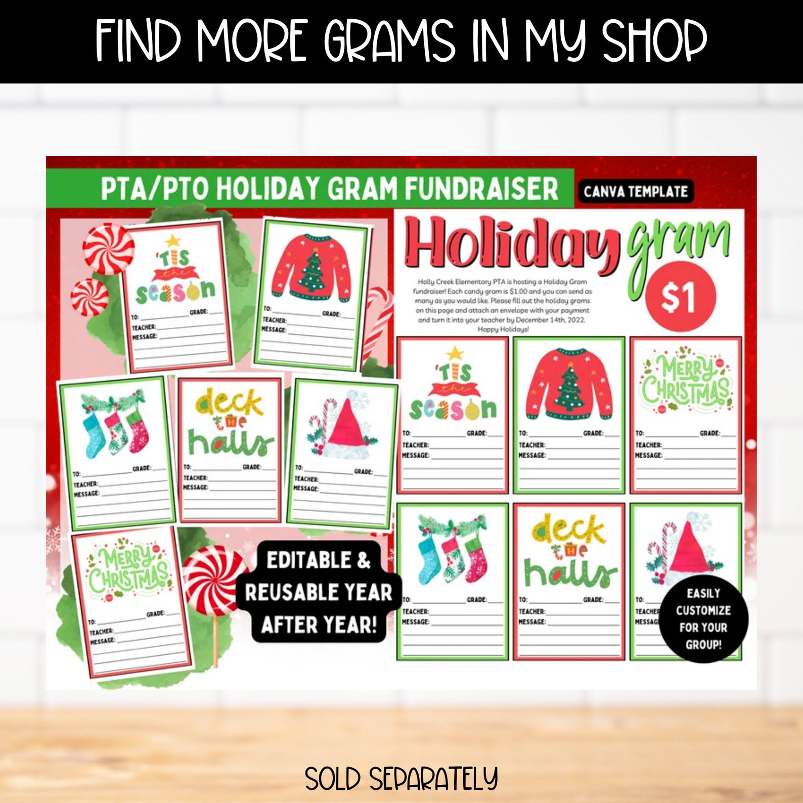 Holly Jolly Christmas Candy Cane Holder Tag Cards Bulk, Jingle Basket ...