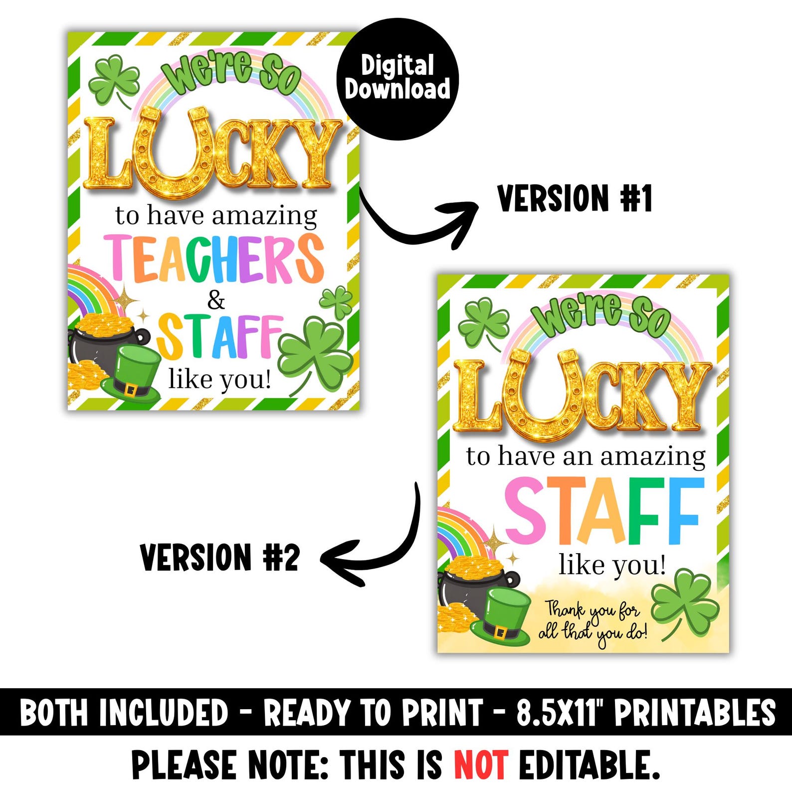 St. Patrick’s Day Teacher Appreciation Sign Printable, Lucky to Have ...