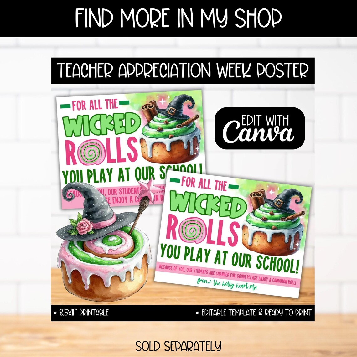 Wicked Teacher Appreciation Week Theme Gift Card Holder Canva Template ...