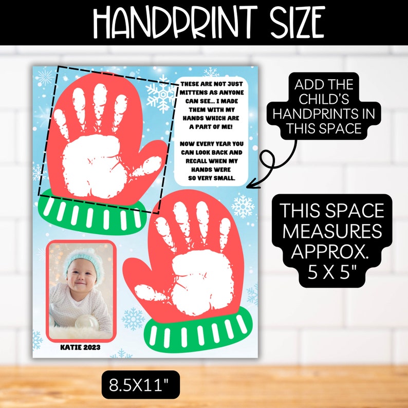 Christmas Mitten Handprint Poem Craft, Toddler Holiday Handprint ...
