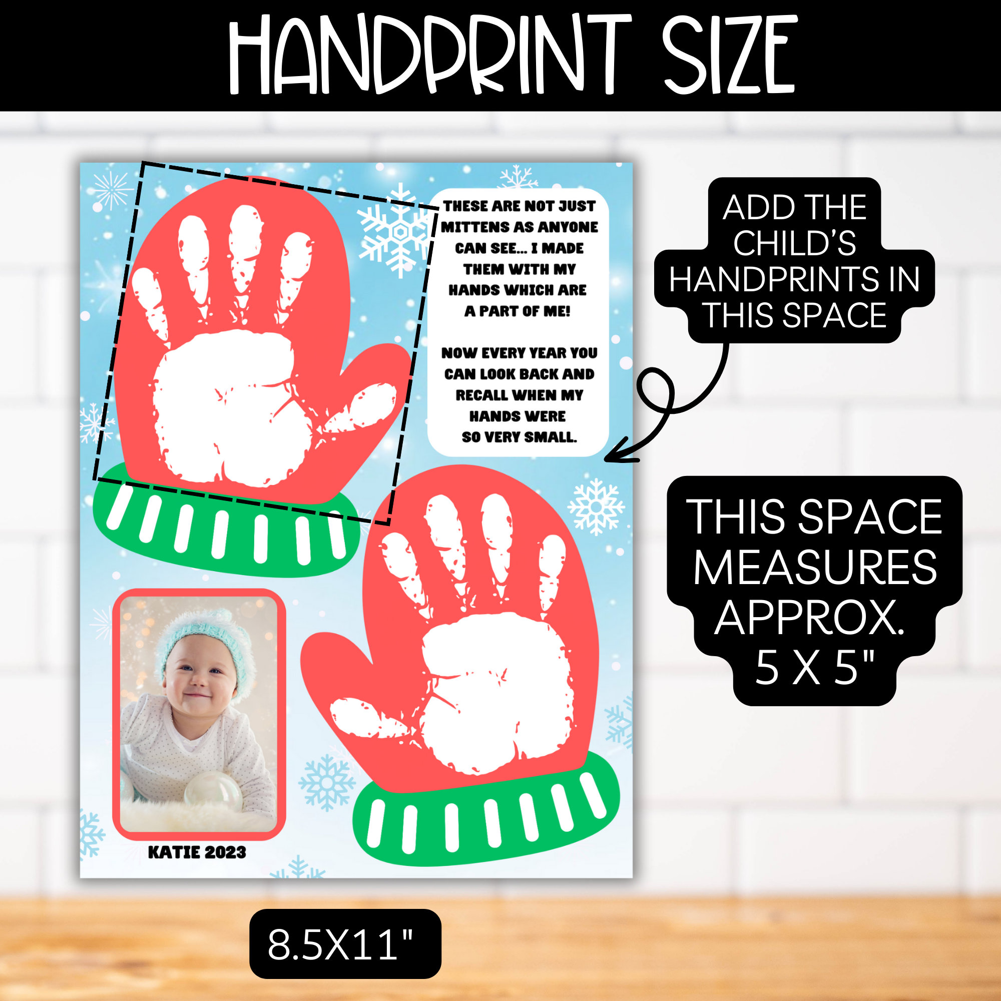 Christmas Mitten Handprint Poem Craft, Toddler Holiday Handprint ...