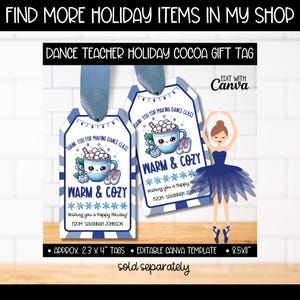 Teacher Christmas Gift Tag Card Template, Holiday Teacher Staff ...