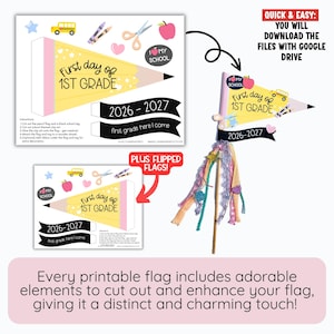 First Day of School Pencil Flag Prop Bundle, 26-27 Back to School High ...
