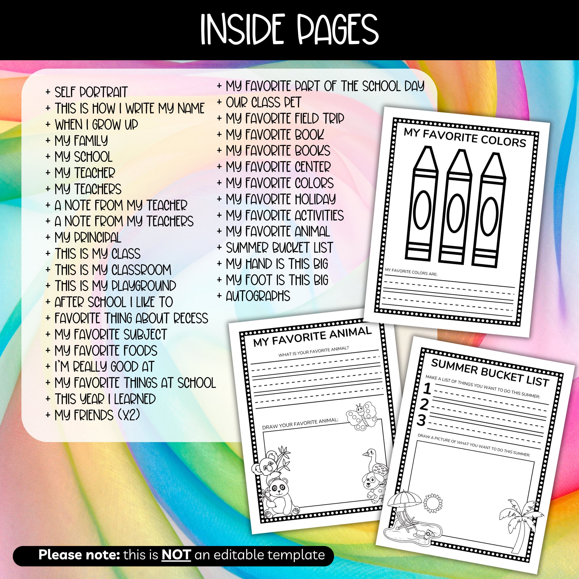 Pre-k Pre-k2 Pre-k3 End of Year Memory Book Printable, TK VPK Headstart ...