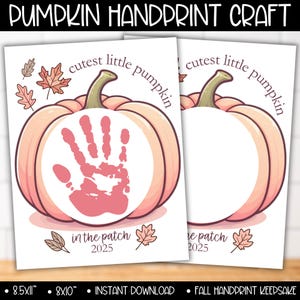2025 Halloween Fall Pumpkin Handprint Craft: Baby, Toddler, Preschool ...