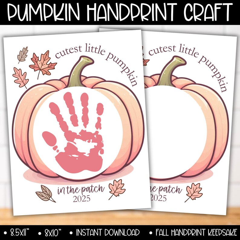 2025 Halloween Fall Pumpkin Handprint Craft: Baby, Toddler, Preschool ...