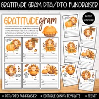 PTA PTO Gobble Turkey Thanksgiving Gram Fundraiser Flyer Template ...