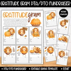 Thanksgiving Gratitude Gram Fundraiser Flyer Template, Gobble Gram ...