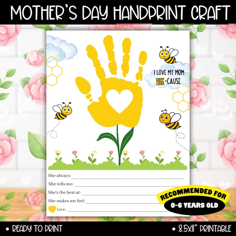 Mothers Day Footprint Art - Etsy