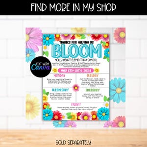 Flower Garden Teacher Staff Appreciation Week Editable Gift Tag ...