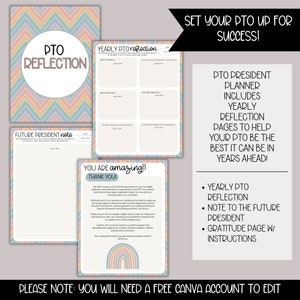 EDITABLE PTO President Leader Binder Template Bundle, PTO Membership ...