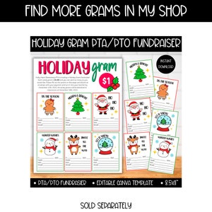 PTA PTO Christmas Holiday Gram Fundraiser Flyer Template, Winter School ...