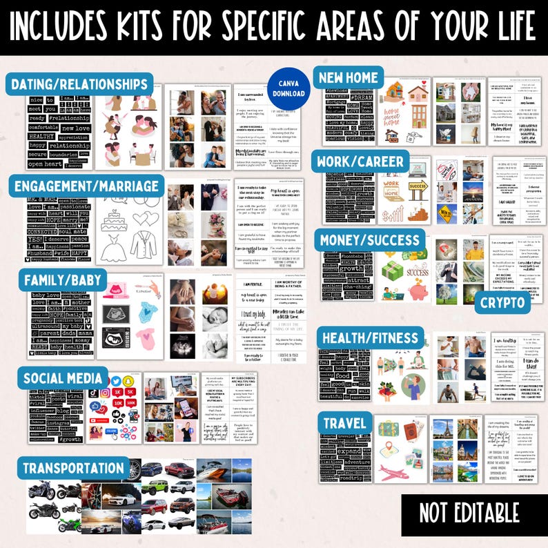 2026 Vision Board for Men Printable, Manifest New Year Goal Setting ...