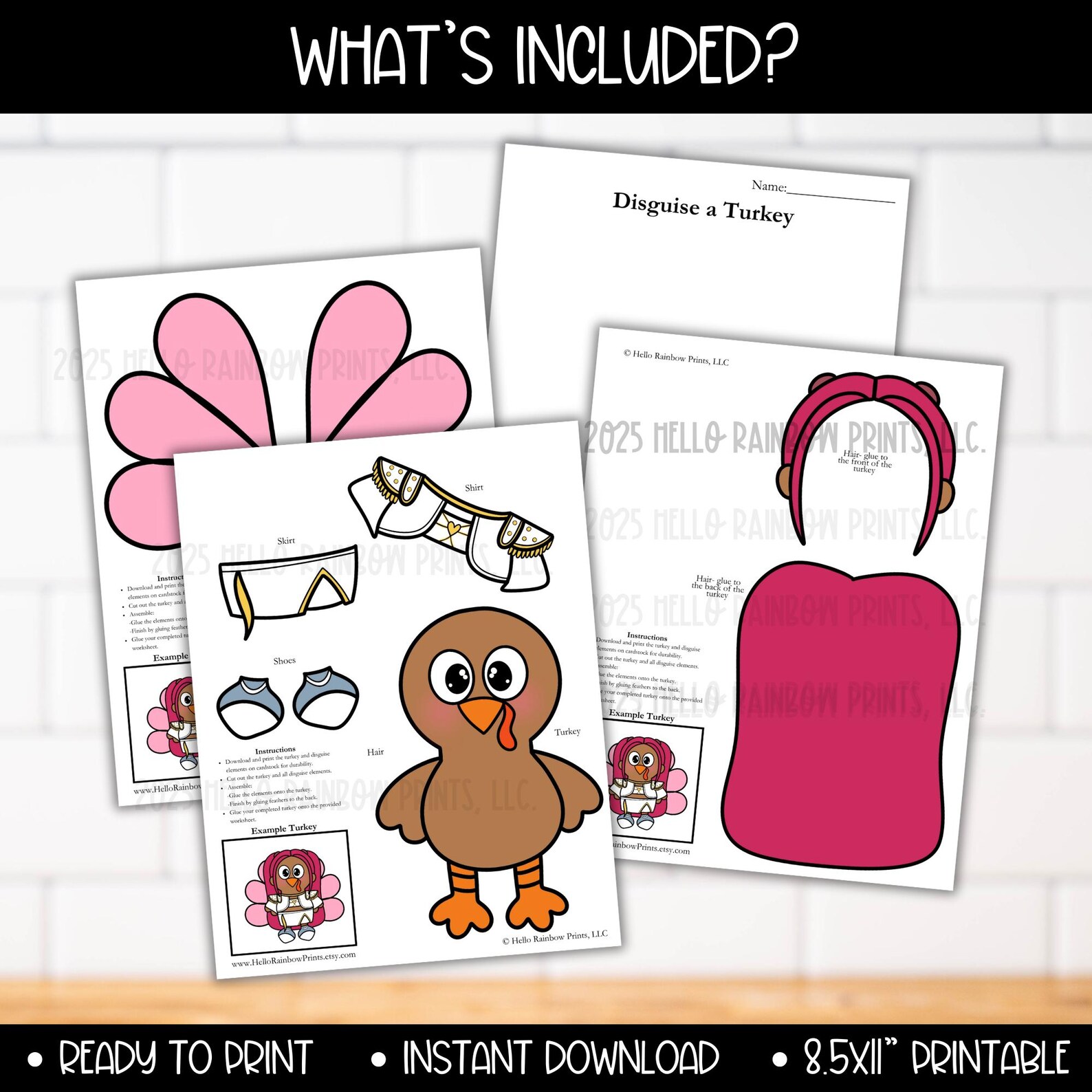 Disguise the Turkey Kpop Hunter Printable Craft Kit, Mira Coloring ...