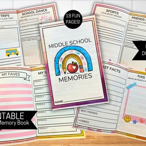 Middle School Memory Journal | INSTANT DOWNLOAD Printable 8th Grade ...