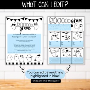 PTA PTO Boo Gram Fundraiser Flyer Template, School Fundraiser Ideas ...