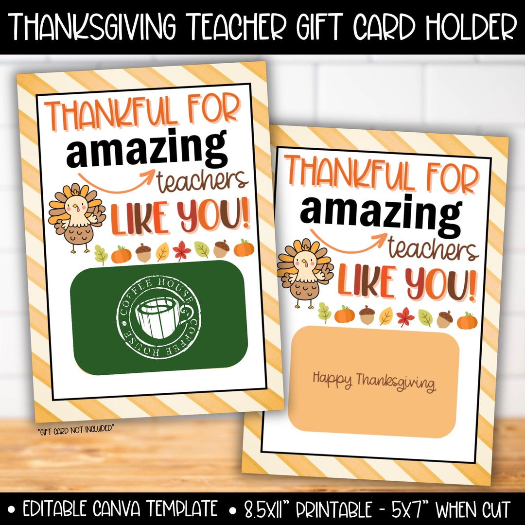 Thanksgiving Fall Amazing Teacher Gift Card Holder, Teacher ...