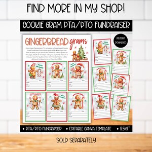 PTA PTO Holiday Gram Fundraiser Flyer Canva Template, Candy Cane Grams ...