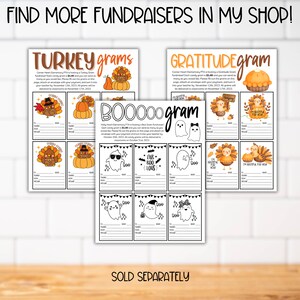 PTA PTO Gobble Gram Thanksgiving Fundraiser Flyer Template for School ...