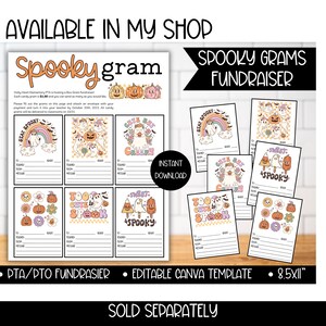 PTA PTO Spooky Boo Gram Fundraiser Flyer Template, School Fundraiser ...