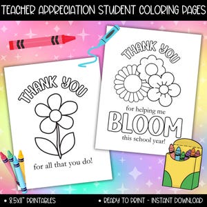 Flower Garden Teacher Staff Appreciation Student Coloring Activity ...