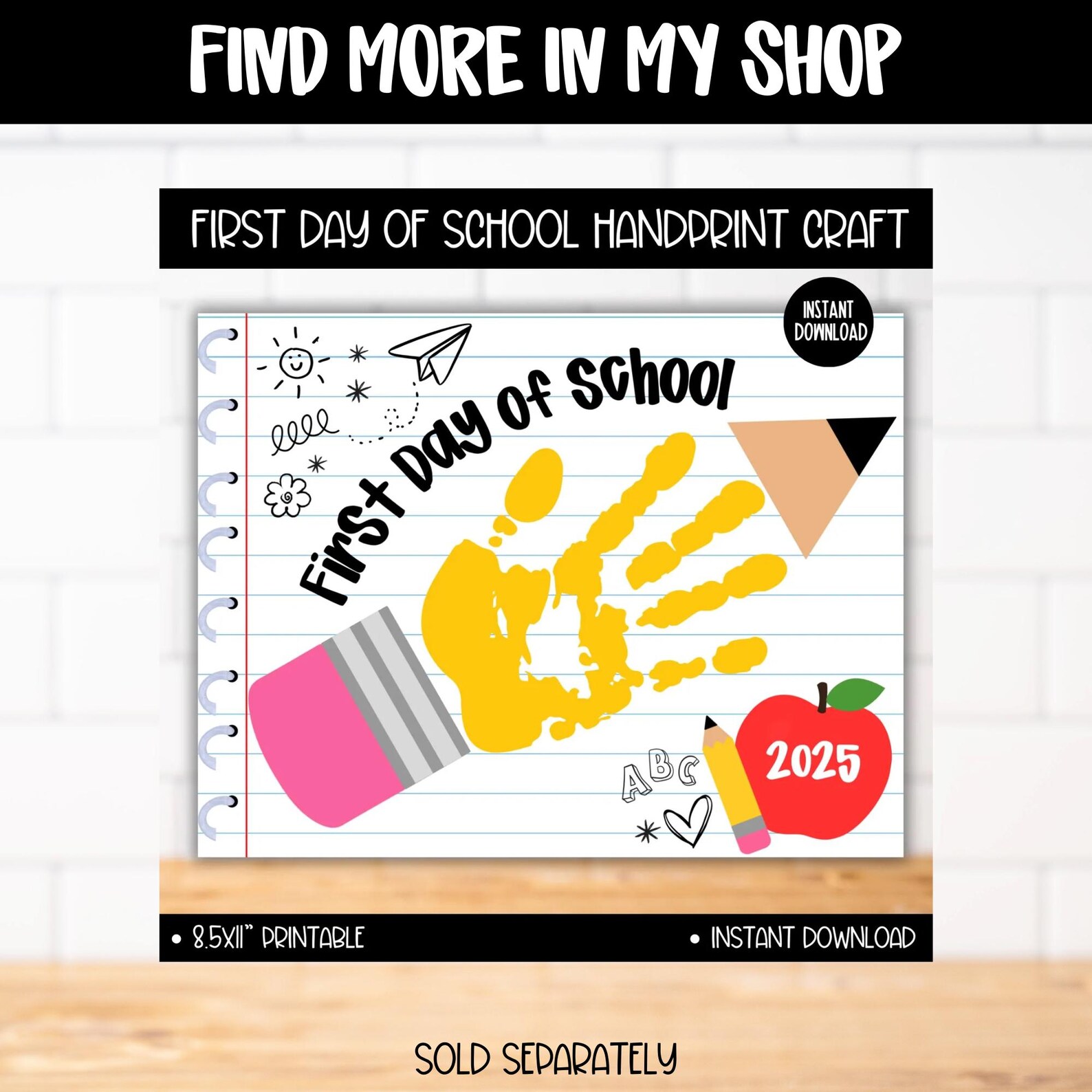 First Day of School Apple Handprint Craft 2025, Back to School ...