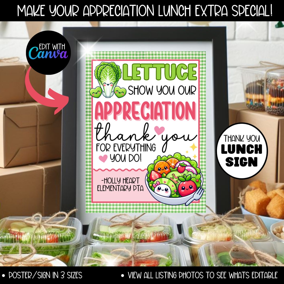 Salad Bar Teacher Nurse Staff Appreciation Week Lunch Poster Sign ...
