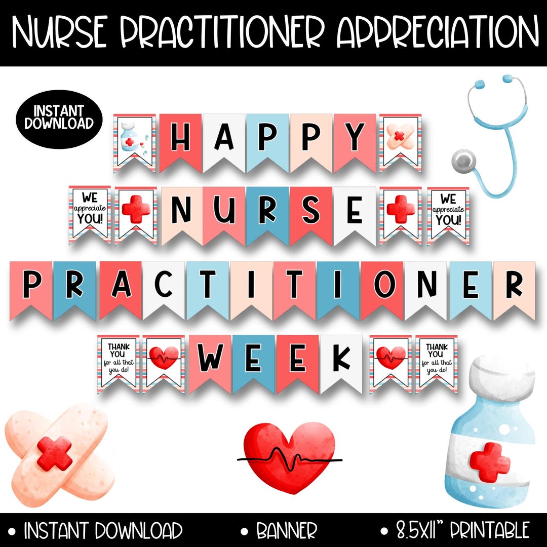 Nurse Practitioner Appreciation Week Banner Sign Decor, Emergency Pediatric Oncology Neonatal ...