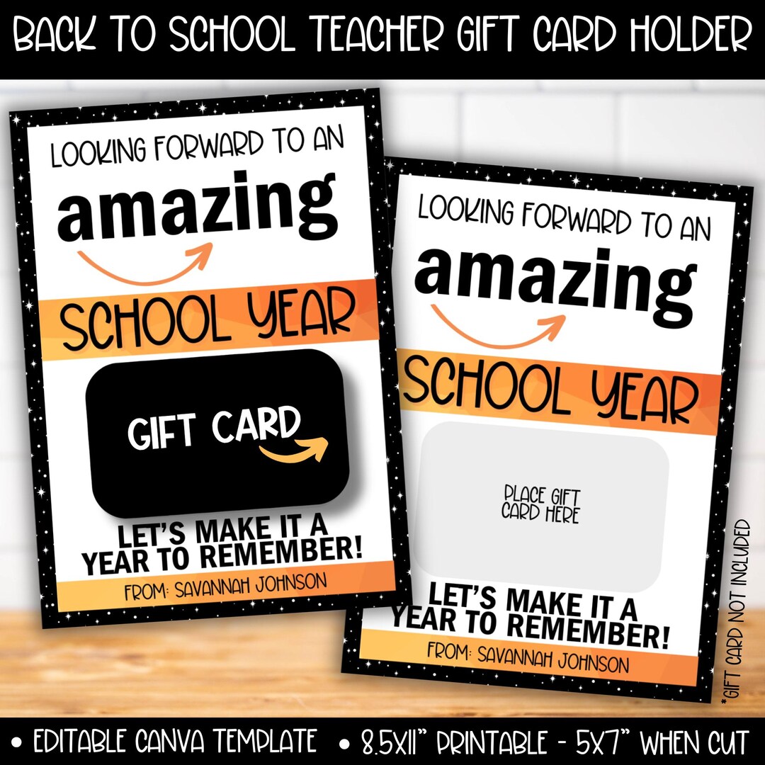 Amazing Teacher Back to School Gift Card Holder, Teacher First Day ...
